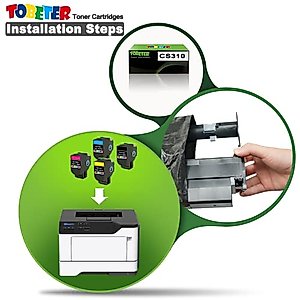 ToBeter Remanufactured CS310 CS410 CS510 Toner Replacement for Lexmark 701HK 70C1HK0 701HC 70C1HC0 701HM 70C1HM0 701HY 70C1HY0 Toner for CS310dn CS310n CS410n CS410dn CS510de (4 Pack, BK/C/M/Y)