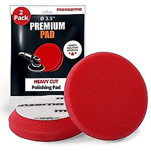 menzerna 3.5 Inch 2X Premium Polishing Pads Heavy Cut for Scratch Repair I Body Repair and Detailing Pads with Safety Edge & Velcro Attachment I Washable & Long Lasting