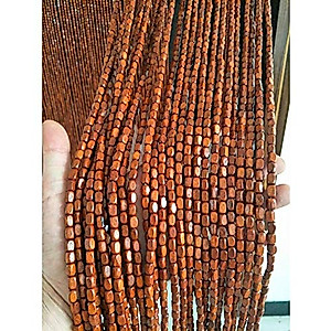 OKUOKA 51 Strands Beaded Door Curtains for Doorways Wood Bead String Curtain for Room Dividers Brown Home Entrance Hanging Ornament Handmade, 2 Colors, Multiple Sizes Customizable