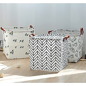 Kingrol 3 Pack Storage Baskets,13 x 13 x 13 Inch Large Collapsible Storage Bins with Handles for Closet Shelves Organizer, Decorative Baskets for Home, Office, Nursery, Laundry