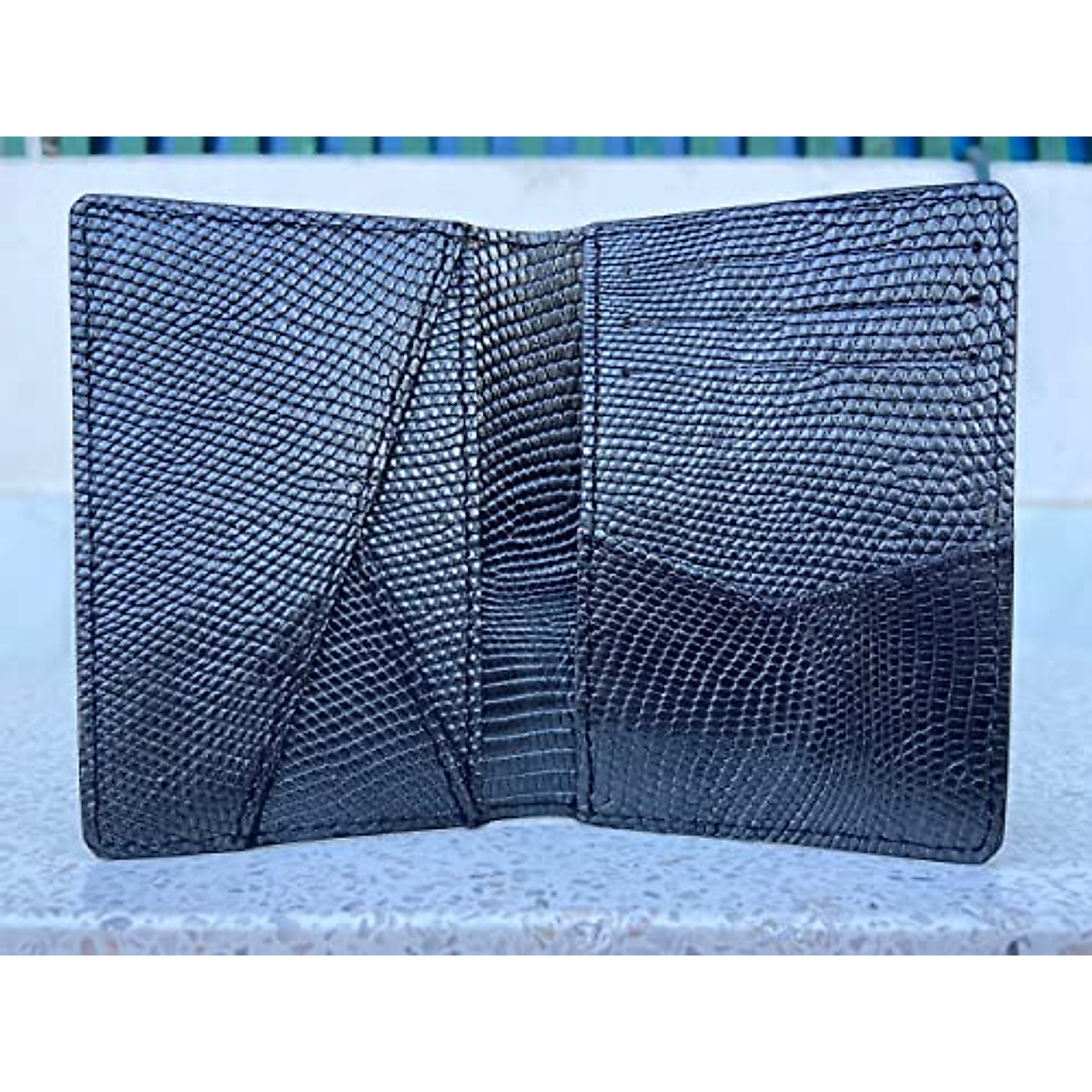 Double side Black Lizard leather skin Credit Cardholder, leather credit cardcase, leather creditcard cover