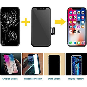 Yodoit for iPhone 11 Screen Replacement Kit COF Full HD LCD Display 3D Touch Digitizer Frame Full Assembly with Repair Tool for Model A2111, A2223, A2221 Black 6.1inch