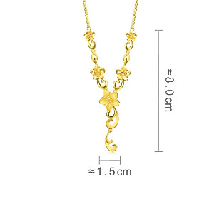 CHOW SANG SANG 999.9 24K Solid Gold Price-by-Weight 19.79g Gold Floral Necklace for Women and Wedding Occasion 49452N