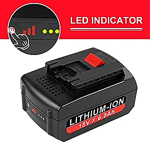 [2Pack] 18V 6.0 Ah! HIGH-Output Battery for Bosch 18V Battery Lithium BAT609 BAT609G BAT610G BAT611 BAT612 BAT618 BAT618G BAT619 BAT619G BAT622 BAT620