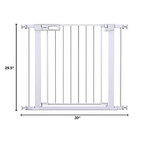 Ciays 29.5” to 37.8” Safety Baby Gate, Extra Wide Auto-Close Dog Gate for Stairs, Easy Walk Thru Indoor Pet Gate for Doorways and Rooms, White Child Gate Easy Pressure Mounted Installation