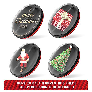 3D Hologram Fan Christmas Ball Ornaments for Xmas Tree, 5.9" Christmas Tree Topper Lighted, Built-in Bluetooth 3D Holographic Display Christmas Theme Video, Decorative Hanging Ball Gfit for Kids