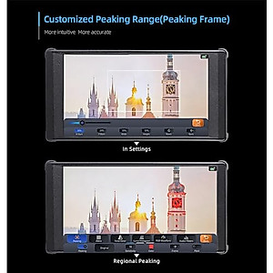 Portkeys PT6 DCI-P3 IPS Touchscreen 5.2'' On-Camera Field Monitor with 1080P 60 HDMI Output, 4K HDMI 30p Input, 3D LUT Out, Peaking Frame, Image Crop, Stretch Effect(Vertical), Peaking Frame