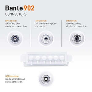 Bante 902 Benchtop pH Conductivity Meter | Containing pH, Conductivity, TDS, Salinity, Resistivity Measurement Modes | Accuracy ±0.002 pH, ±0.5% F.S. | 500 Sets of Data Storage | USB Interface