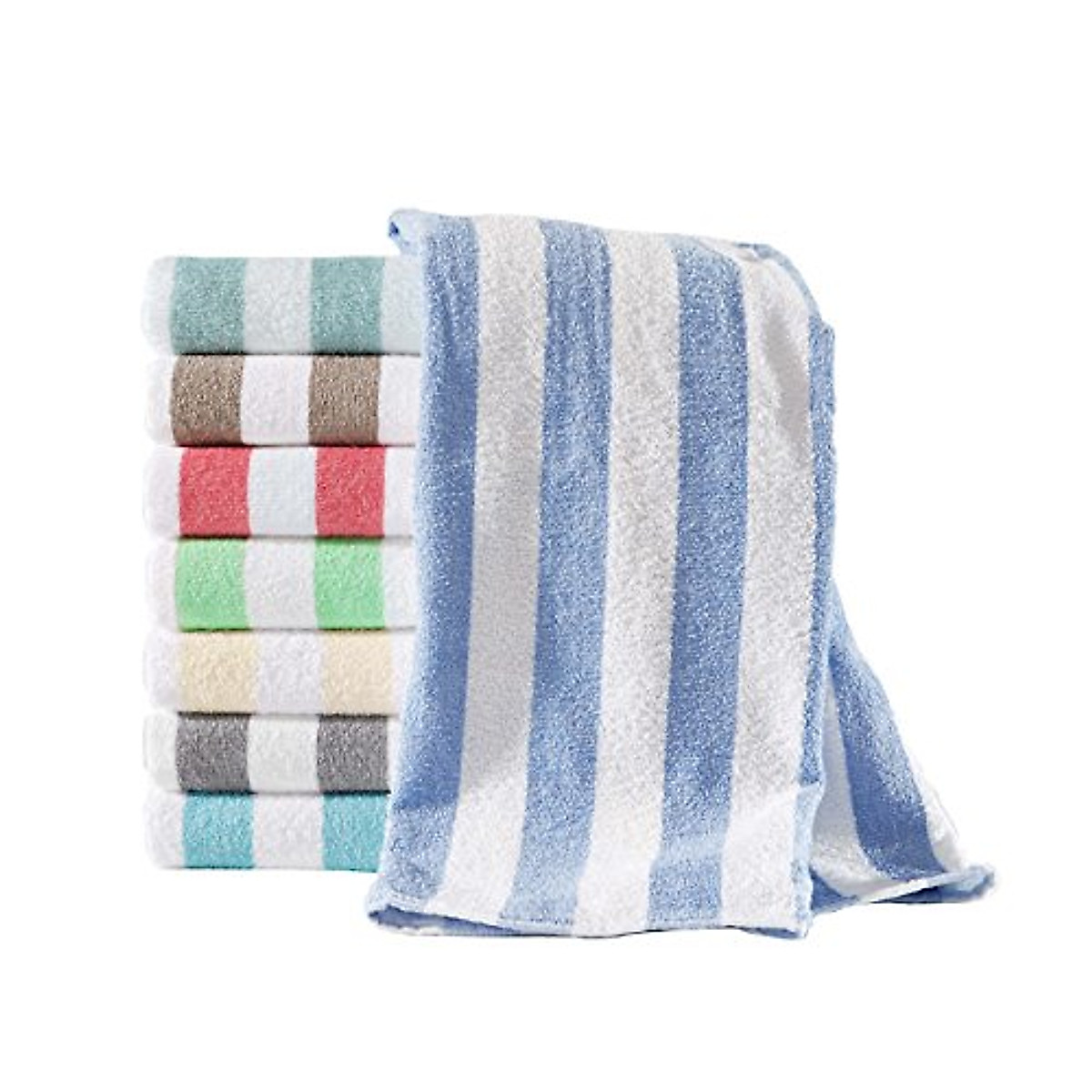 Bleach Safe Luxury Beach Towel Cabana Stripe- Fibertone by 1888 Mills, Made in The USA of US and Imported Materials