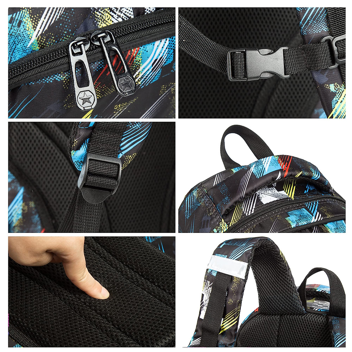 MOHCO Kids Backpack 16 in School Bookbag with Insulated Lunch Box Pencil Case Lightweight Student Bookbag for Girls and Boys