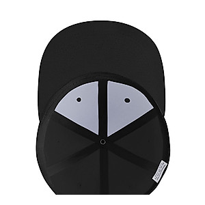 Skeleton Hand Hat, Embroidery Skull Finger Flat Brim Bill Baseball Cap Plain Adjustable Snapback Hats Black