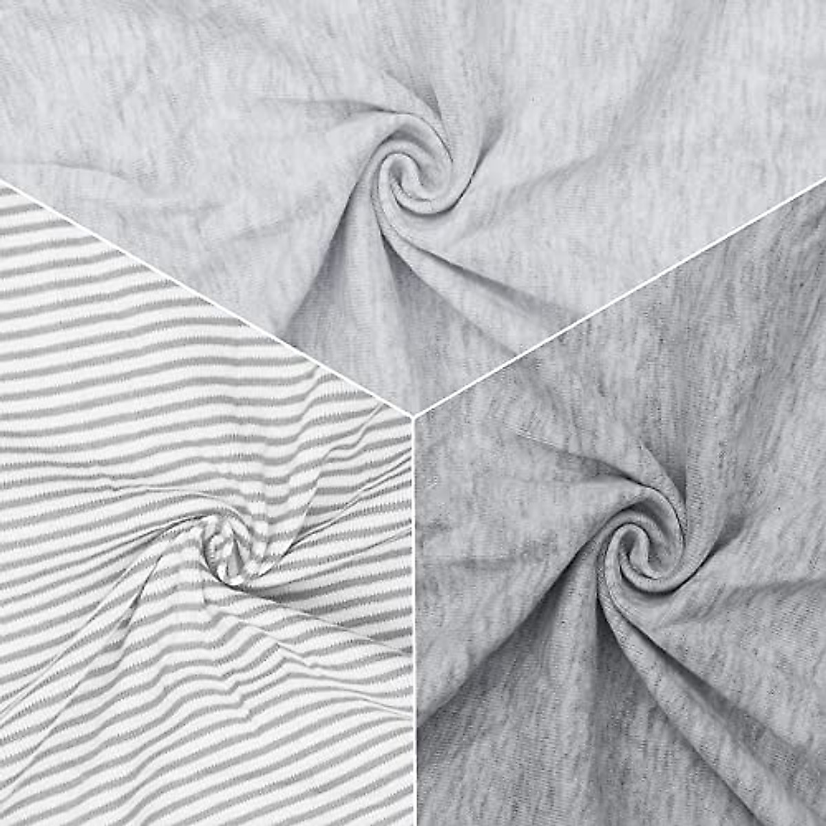 BlueSnail Adjustable Baby Cotton Swaddle Wrap, Ultra Soft Newborn Essentials Easy Wrap Velcro Swaddle (3 Pack,0-3 Month)(Heather Grey)