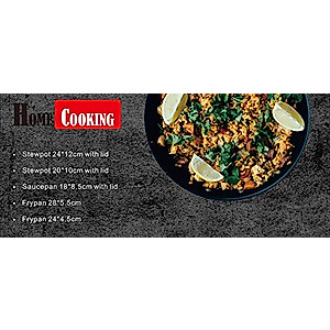 PINKEONLINE Hard Anodized Nonstick Skillet Frypans Induction Compatible 2 Pieces Set for Kitchen, Black.