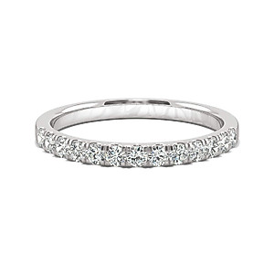 14K White Gold Forever One 1.8mm Round Moissanite Wedding Band-size 7 0.29cttw DEW by Charles & Colvard