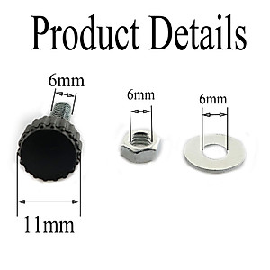 8 Set M6x20 Thumb Screw Plastic Round Shape Head Threaded Knurled Grip Knobs Clamping Screw with Nut Washer