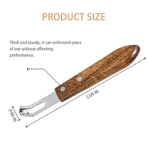 RRumo Channel Knife with Wooden Handle for Fruit and Vegetable, Tool for Decorating Cocktails, Desserts, and Salads