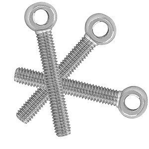 Augiimor 10pcs 304 Stainless Steel Eye Bolt M6 x 40mm Welded Closed Shoulder Swing Lifting Eye Bolt Machinery Shoulder Screw Rod Eye Screw Bolts