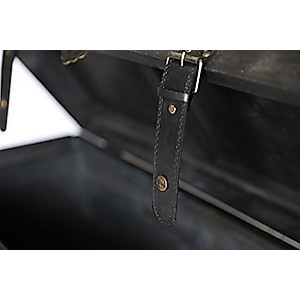 Vintiquewise Distressed Black Medium Wooden Storage Trunk