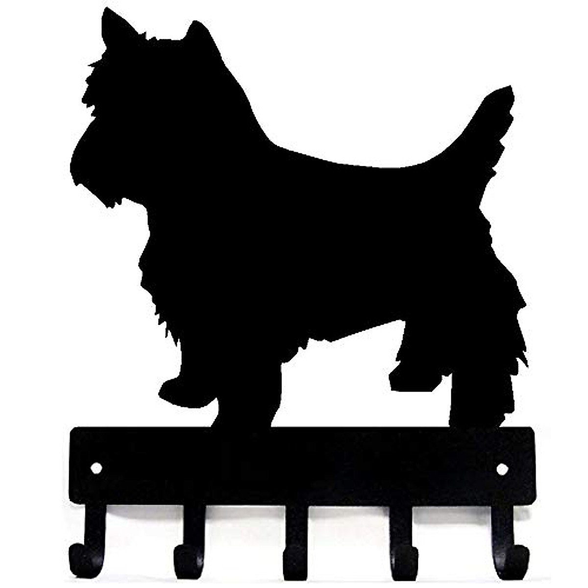 The Metal Peddler Yorkshire Terrier (Trim) Yorkie Key Holder - Small 6 inch Wide with 5 Hooks - Made in USA
