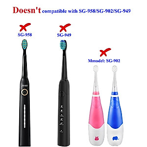 SEAGO Toothbrush Replacement Heads 6 Pack Kids Electric Replacement Brush Heads for SEAGO Toddlers Toothbrushes SG977,sg513 and Other Snap-on Electric Toothbrush