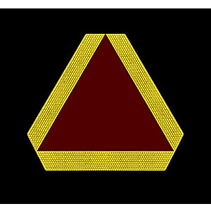 IGNIXIA (Pack of 02) Slow Moving Vehicle Sign, PVC Vinyl Decal Slow Moving Vehicle Triangle Sticker, 14”x 16” Inches Orange base with Reflective border, UTV, safety Triangle signs