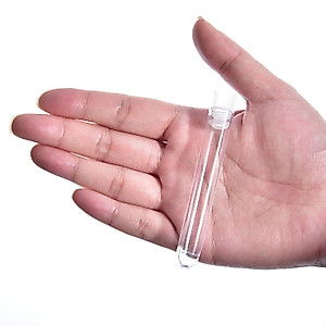 Hicarer 50 Pieces Clear Plastic Test Tubes 12 by 75 mm with Push Caps, 5 ml