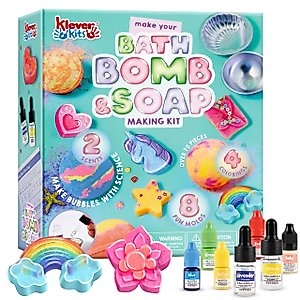 Klever Kits Bath Bomb, Soap Making Kit for Kids, 2-in-1 Spa STEM Science Kits, DIY Make Your Own Bath Bombs & Soap, Spa Kit for Kids, Gifts Toys for Toddler Kid, Birthday Present