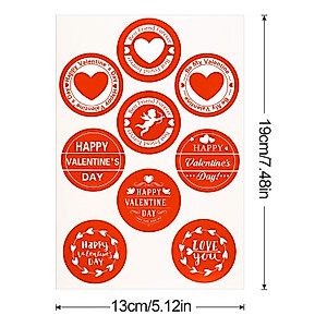 Konsait 140pcs Valentine's Day Stickers, Love Stickers, Sweet Valentine Self-Adhesive Stickers for Party Favors Cards Envelopes Presents Kids Scrapbooking Labels Decoration Stickers