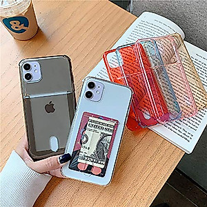 SZINTU iPhone 12 Mini Clear Case - Card Holder Slot, Slim Fit, Wireless Charging Compatible, TPU Shockproof Wallet Bumper