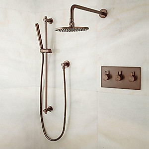 Signature Hardware 925942 Tosca Thermostatic Shower System with Rainfall Shower Head and Hand Shower - Rough In Included
