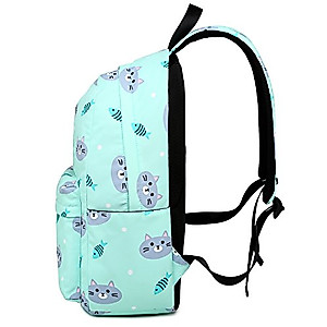 Abshoo Cute Lightweight Cat Backpacks Girls School Bags Kids Bookbags (Cat Blue)