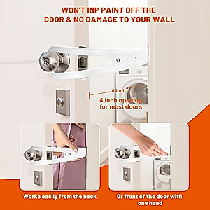 2PCS Cat Door Holder Latch - Cat Door Alternative - No Need for Baby Gate and Pet Door Installs Fast Flex Latch Strap Let's Cats in and Keeps Dogs Out of Litter & Food - Super Easy to Install (L)