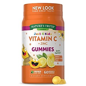 Vitamin C Gummies for Kids | with Zinc | 60 Count | Vegetarian, Non-GMO & Gluten Free | by Natures Truth