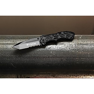 Smith & Wesson Black Ops SWBLOP3T 7.7in S.S. Assisted Opening Knife with 3.4in Tanto Point Blade and Aluminum Handle for Tactical, Survival and EDC