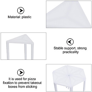 Hemoton Cake Tray 100pcs Plastic Pizza Tabletop Pizza Saver Pizza Box Table Triangle Brackets Pizza Holder White Serving Tray