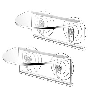 2Pack Aquarium Shelf,Transparent Acrylic Ledge Plants Holder for Substrate and Live Plants,with Strong Suction Cups for Fish Tank Multi-Layer Decorations