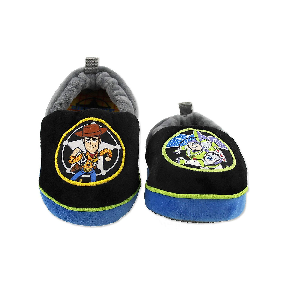 Toy Story Woody Buzz Boys Toddler A-Line Slippers (7-8 M US Toddler, Black)