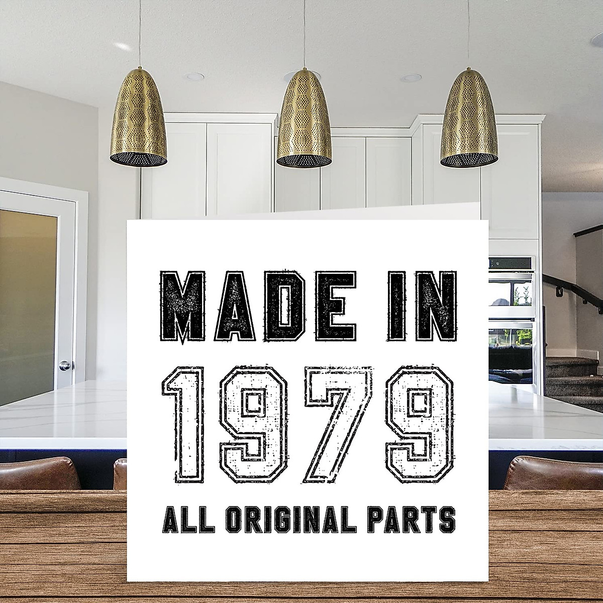 45th Birthday Card for Men Women Him Her - Made in 1979 All Original Parts - Funny Forty-Five Birthday Card for Dad Mom Brother Sister Uncle, 5.7 x 5.7 Inch Humor Greeting Cards