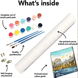 cupmod 6 Packs Paint by Number for Adults Beginners,National Park Painting by Number Kits on Canvas Without Frame,Lanscape Craft Arts for Home Wall Decor