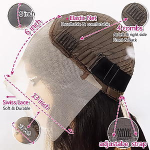 Midulla 13x6 Deep Wave Lace Front Wigs Human Hair Pre Plucked 180% Density HD Lace Front Wigs Human Hair Deep Wave Glueless Frontal Wigs Human Hair Wigs for Black Women Free Part 22 Inch