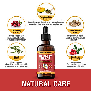 Urinary Tract Infection Treatment for Cats and Dogs - Cranberry UTI Supplement, Kidney and Bladder Support, 2 oz