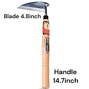 豊稔光山作 Japanese Garden Tools Very Sharp Edge, Weeding Tools Gardening, Japanese Weeding Sickle, Machete for Clearing Brush - Made in Japan