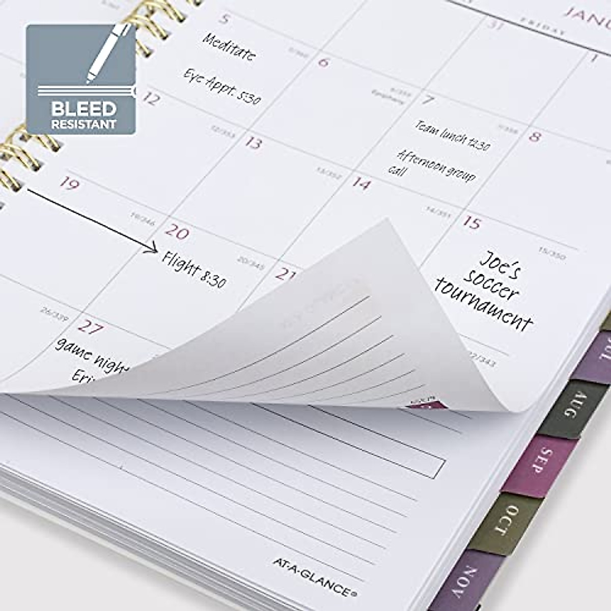 2022 Weekly & Monthly Planner by AT-A-GLANCE, 8-1/2" x 11", Large, Hardcover, Harmony, Berry (6099-905-59)