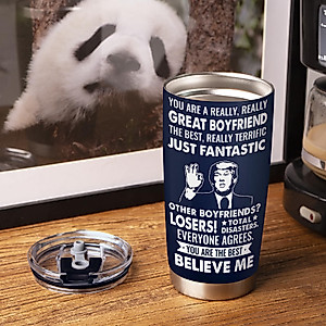 Aurahouse Christmas Gifts for Boyfriend, Funny Boyfriend Gifts Tumbler 20 Oz, Birthday Gifts for Boyfriend, Anniversary Boyfriend Gifts, Father's Day Gifts for Him Boyfriend, Valentines Day Cup