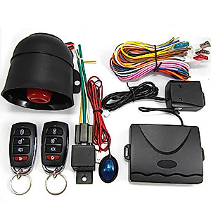 Car Horn Siren Alarm,Universal Car Alarm Security Protection System with 2 Remote Controls,7-Level Sensitivity,12v,Anti-Theft Device,No Thread Trimmin,Non-Destructive Installation (CW-12802B-8101)