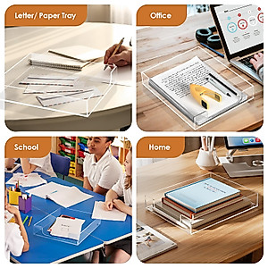 MaxGear Acrylic Letter Tray Letter Organizer Desk Tray Paper Tray Document Tray File Tray File Organizer for Magazines/Folders/Notebooks/Stationery/Desk Accessories, Clear