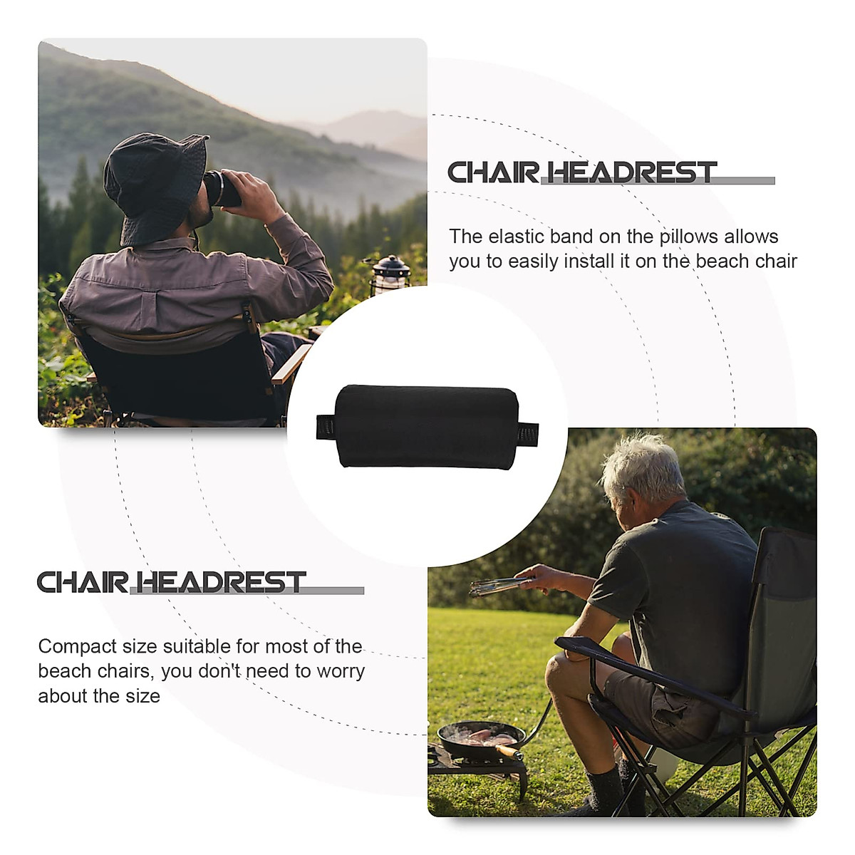 Car Accessories Beach Chair Headrest Recliner Pillow Foldable Beach Chair Rest Lounge Chairs Neck Support Chair Cushion Coffee Deck Chair Neck Pillow Outdoor Chairs