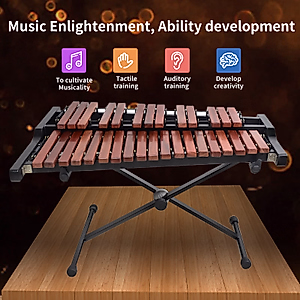 Voodans 32 Note Xylophone Professional Wooden Glockenspiel Xylophone with Mallet and Adjustable Stand