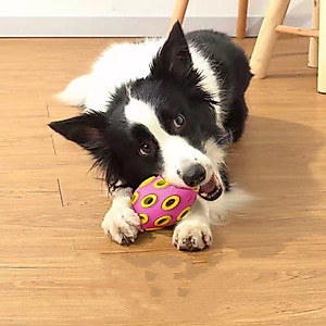 HSRBO Glowing Rugby Chew Toy for Dogs,Natural Rubber Balls for Aggressive Chews Cleans Teeth and Gums Treat Food Dispensing Toys Indestructible Dog Toys