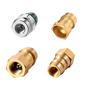 Mudder 4 Pieces VA-LH11 A/C Pro R-12 to R-134a Retrofit Parts Kit Retrofit Conversion Adapter Fitting Compatible with 1/4 SAE Thread Low High Side Retrofit Conversion